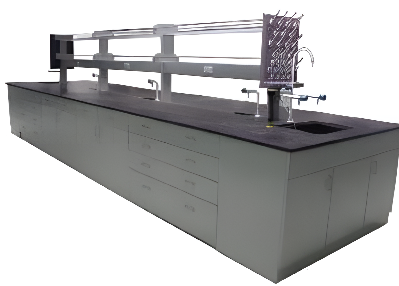 Island Bench Steel 400 PC Complete Set Dimensi: ±4000 x 1500 x 800 mm ...